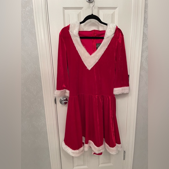 Dresses | Womens 2 Pc Mrs Claus Santa Christmas Costume With Hooded ...